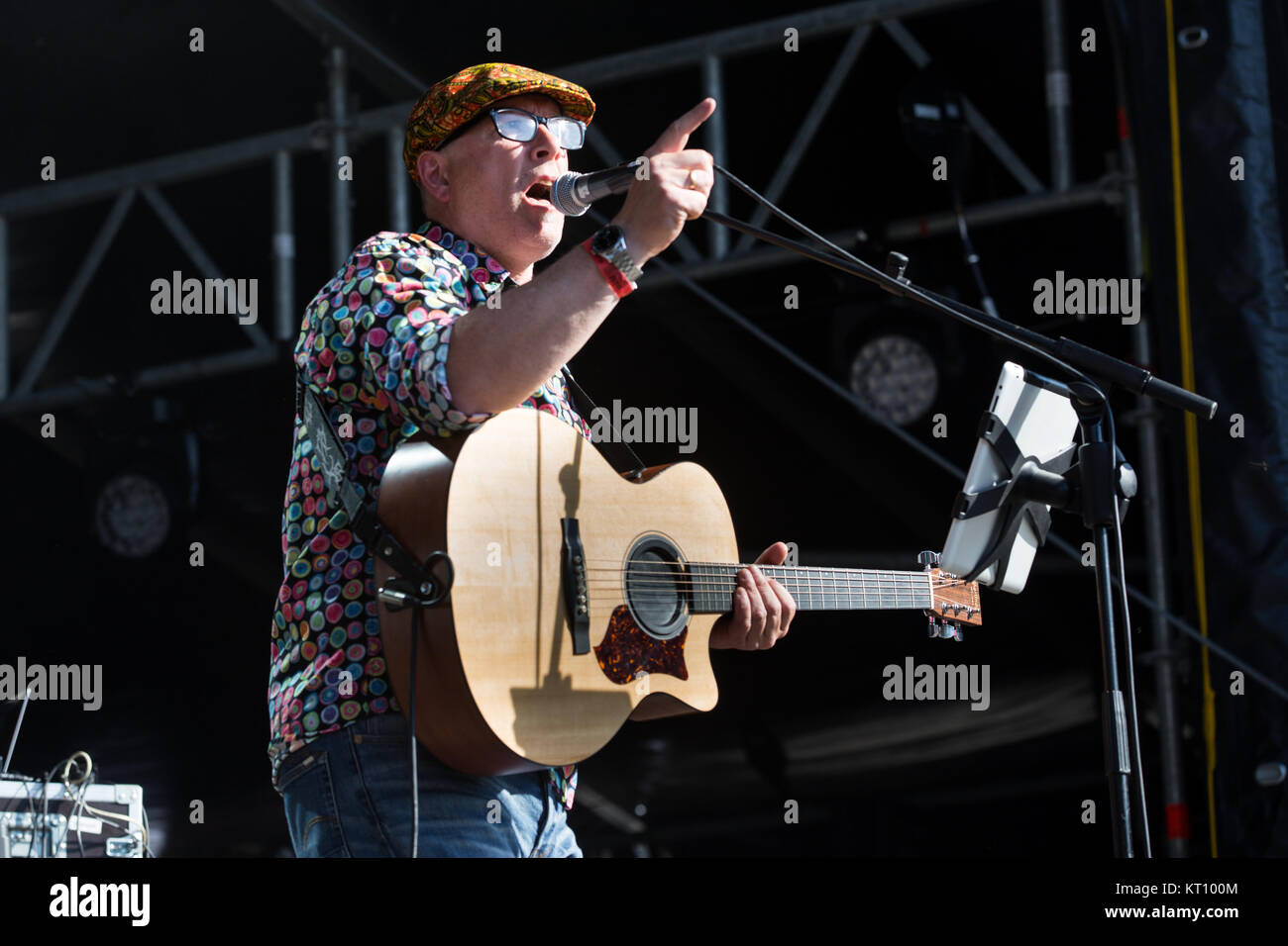 Norway, Fredrikstad – July 23, 2017. The Norwegian prog-rock band Magic Pie performs a live ...