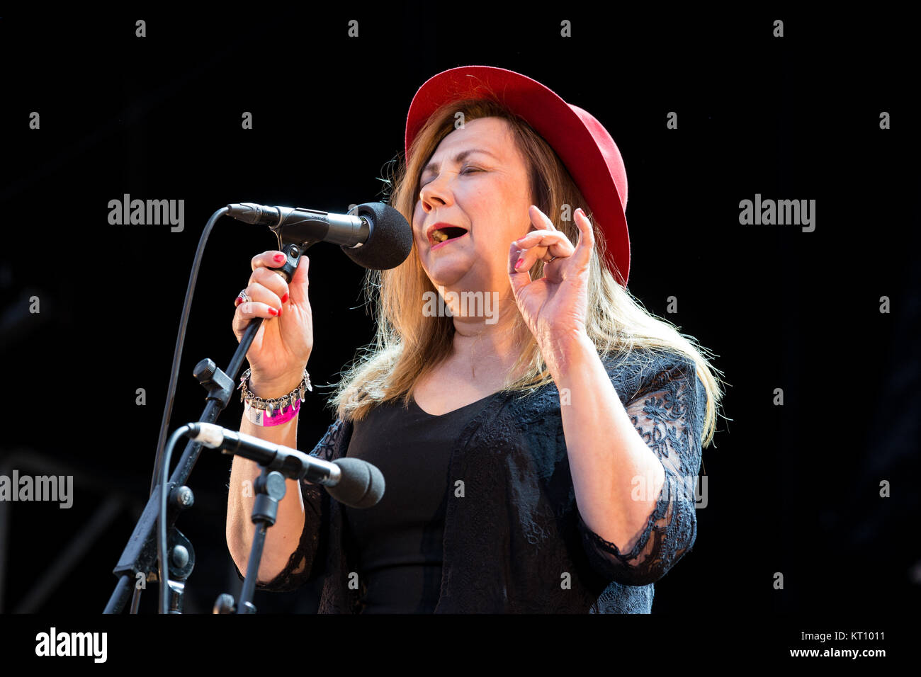 Norway, Fredrikstad – July 21, 2017. The Norwegian Sami singer and ...