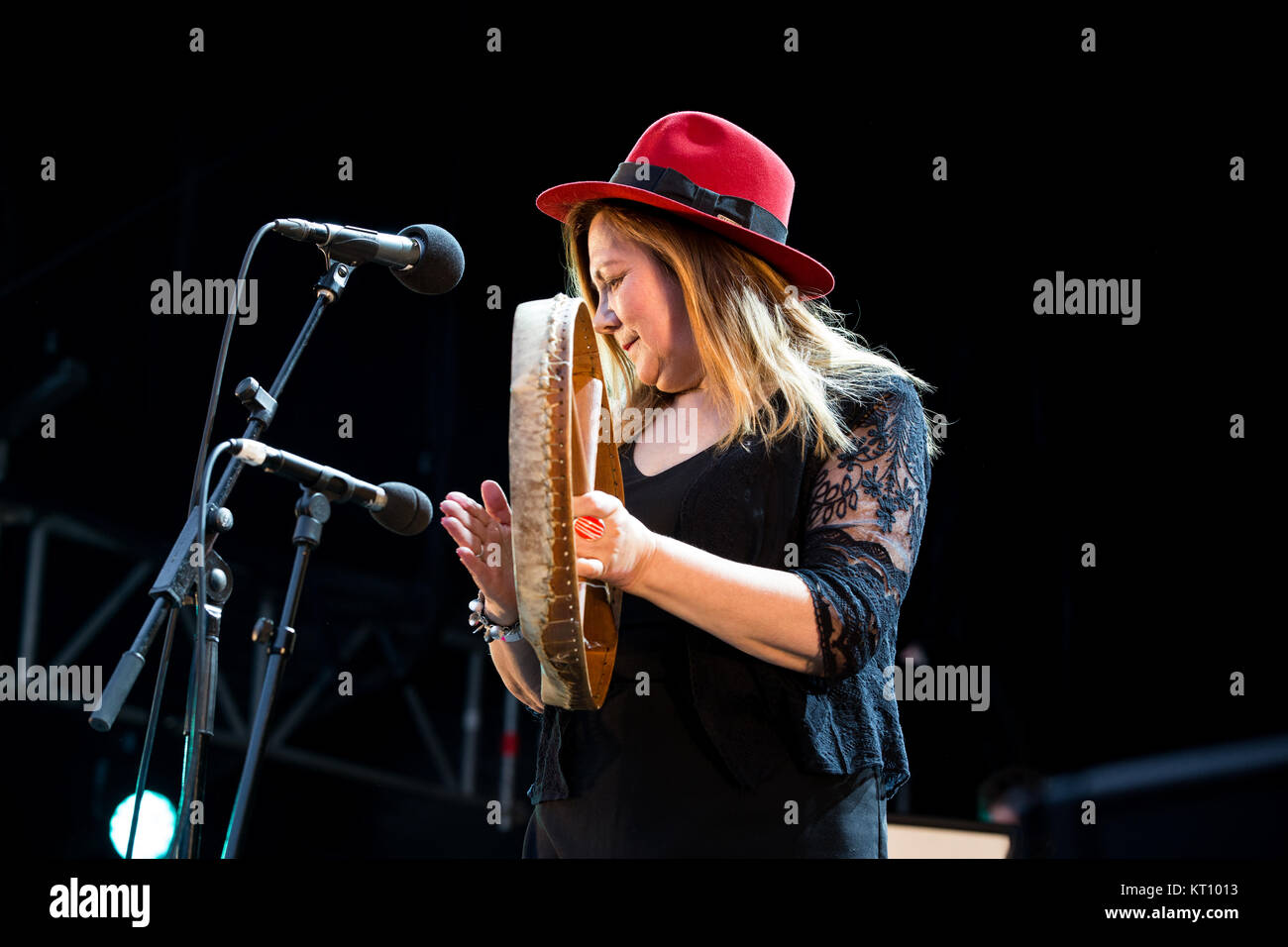 Norway, Fredrikstad – July 21, 2017. The Norwegian Sami singer and ...