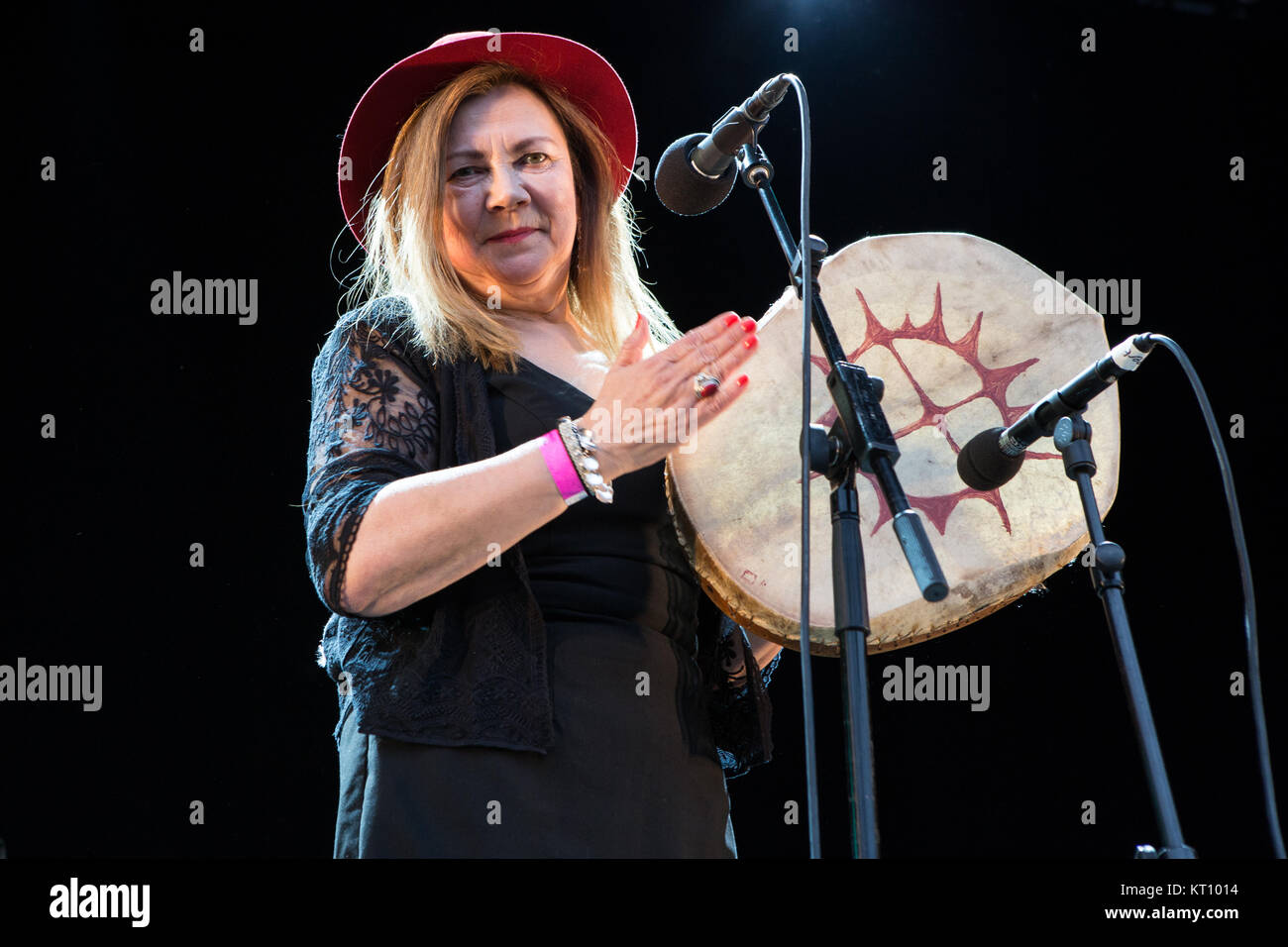 Norway, Fredrikstad – July 21, 2017. The Norwegian Sami singer and ...