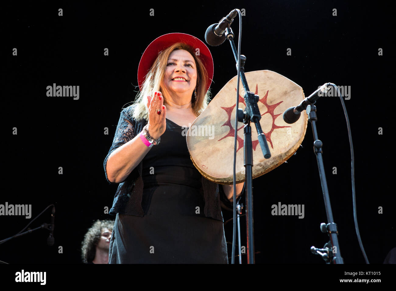 Norway, Fredrikstad – July 21, 2017. The Norwegian Sami singer and ...