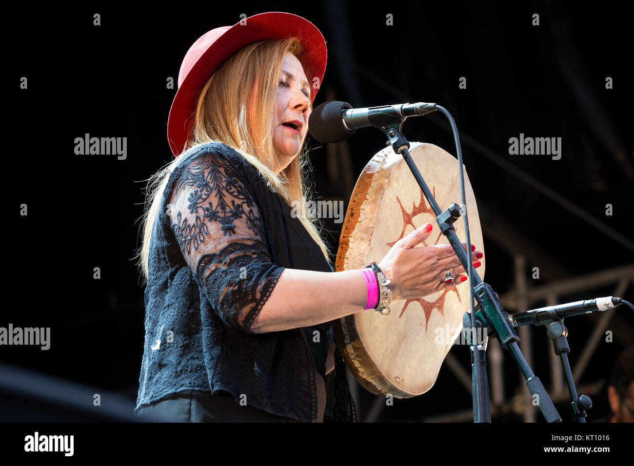 Norway, Fredrikstad – July 21, 2017. The Norwegian Sami singer and ...