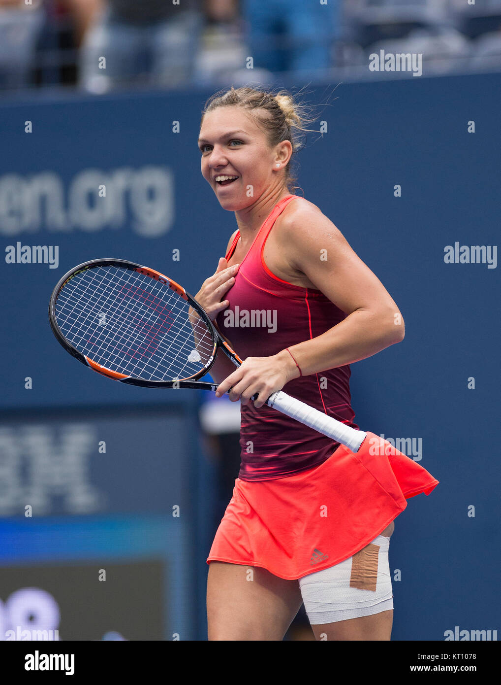 NEW YORK, NY - SEPTEMBER 09: Simona Halep of Romania celebrates after ...