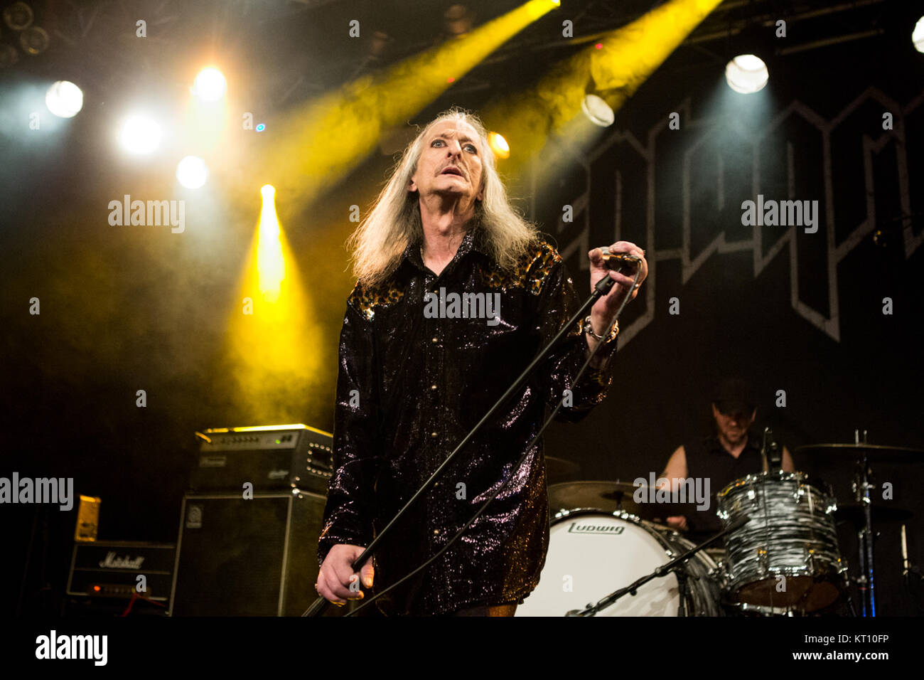 The American heavy metal band Pentagram performs a live concert at ...