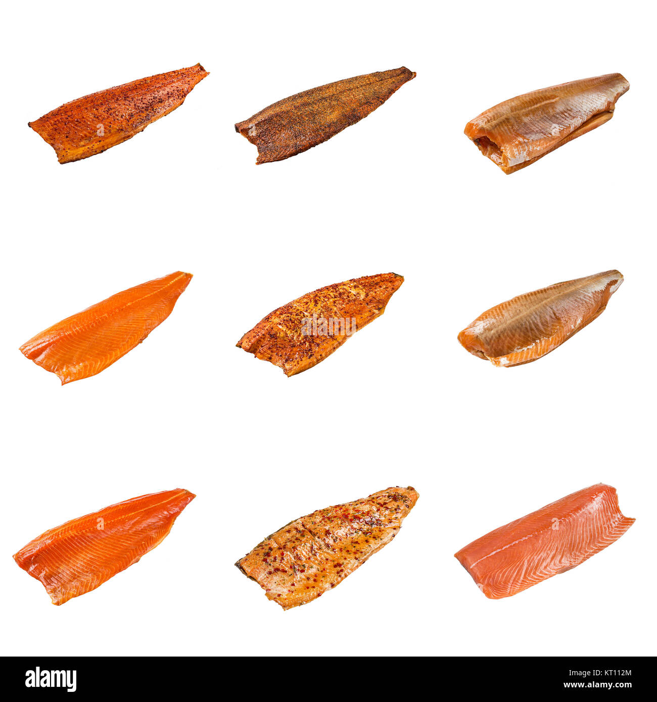 set of a different fillet salmon fish Stock Photo - Alamy
