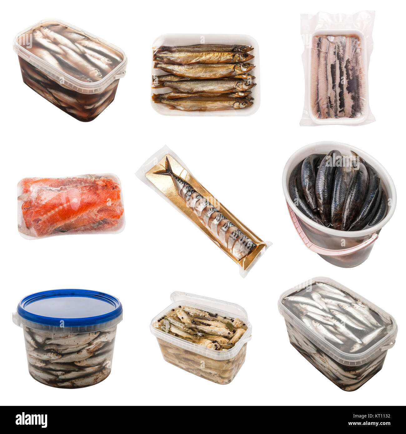 set of a different preserved fish Stock Photo - Alamy