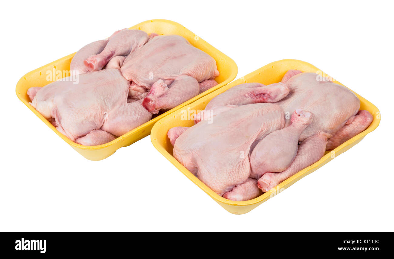 Two raw whole chicken isolated tray hi-res stock photography and images ...