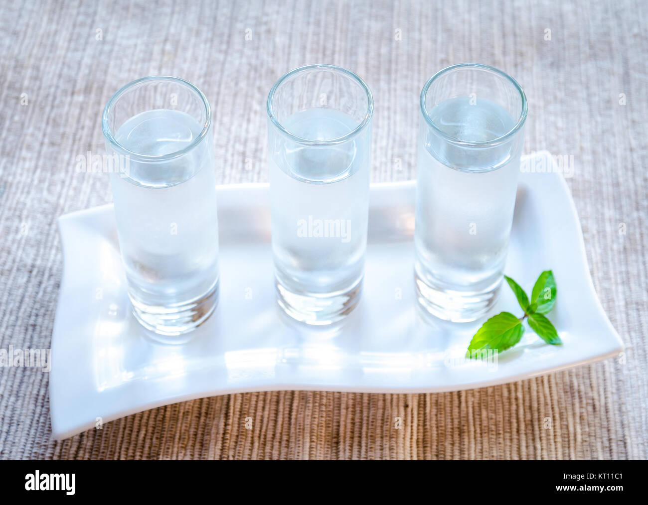Glasses of vodka Stock Photo - Alamy