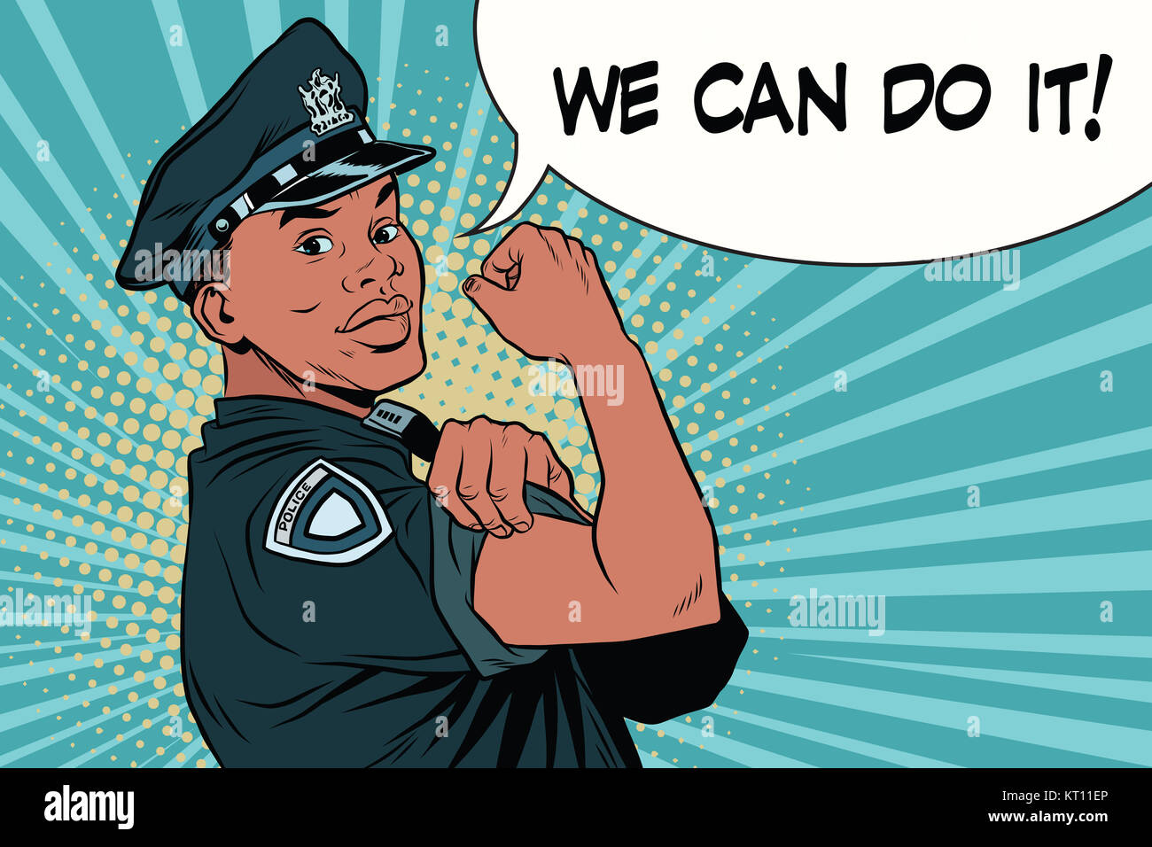 Black COP we can do it Stock Photo - Alamy