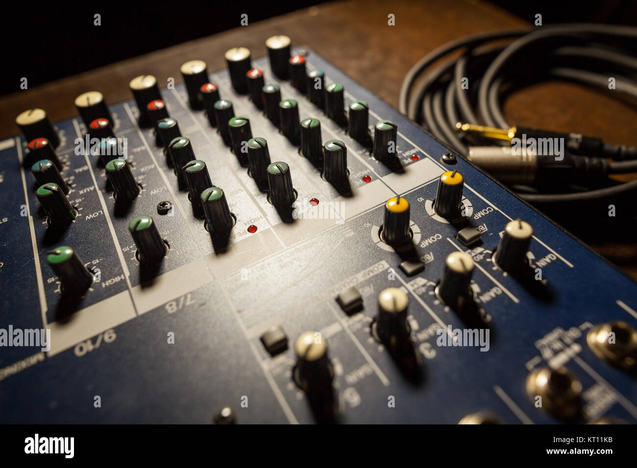 Mixer desk detail Stock Photo - Alamy