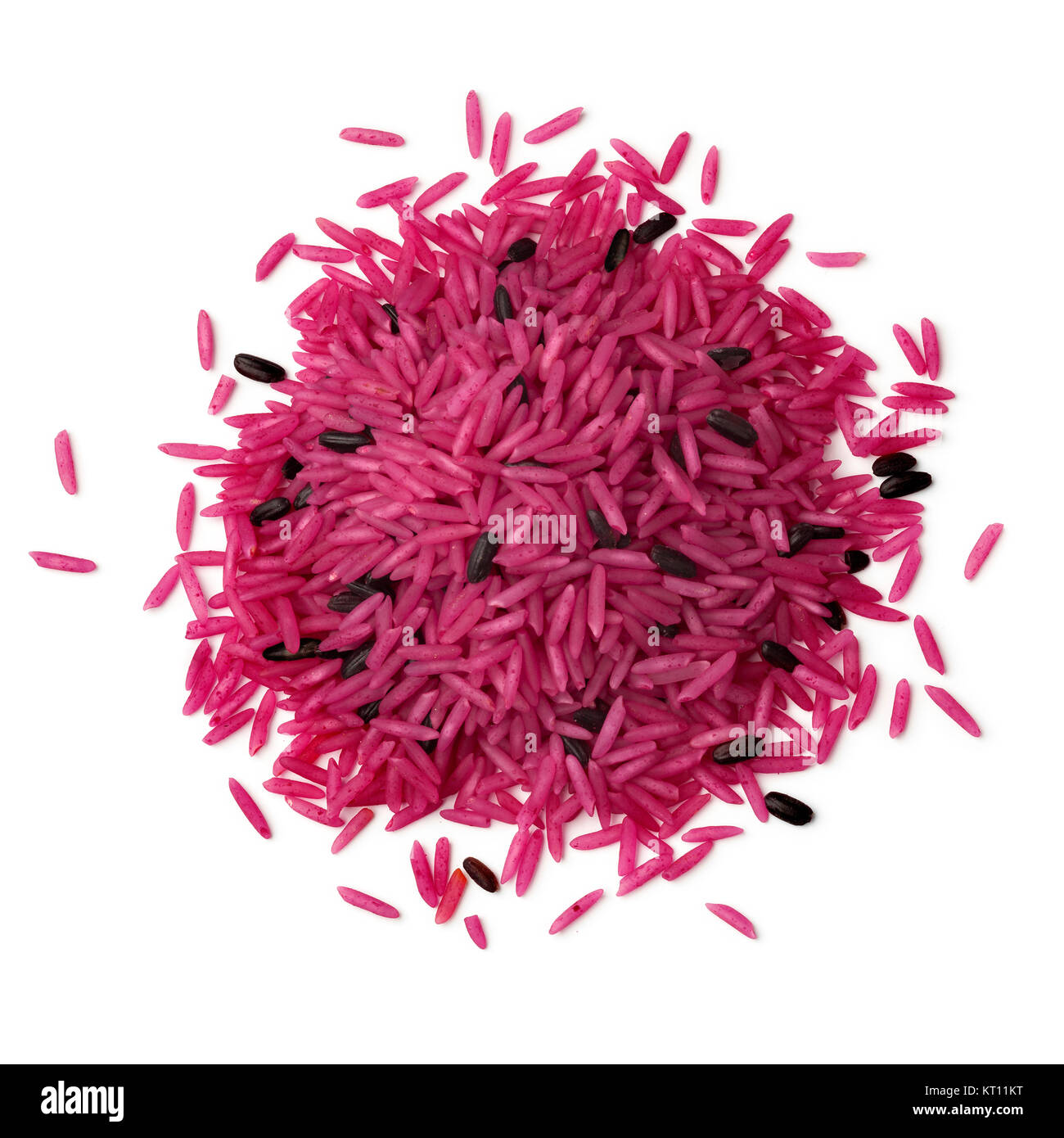 Heap of pink organic rice on white background Stock Photo - Alamy