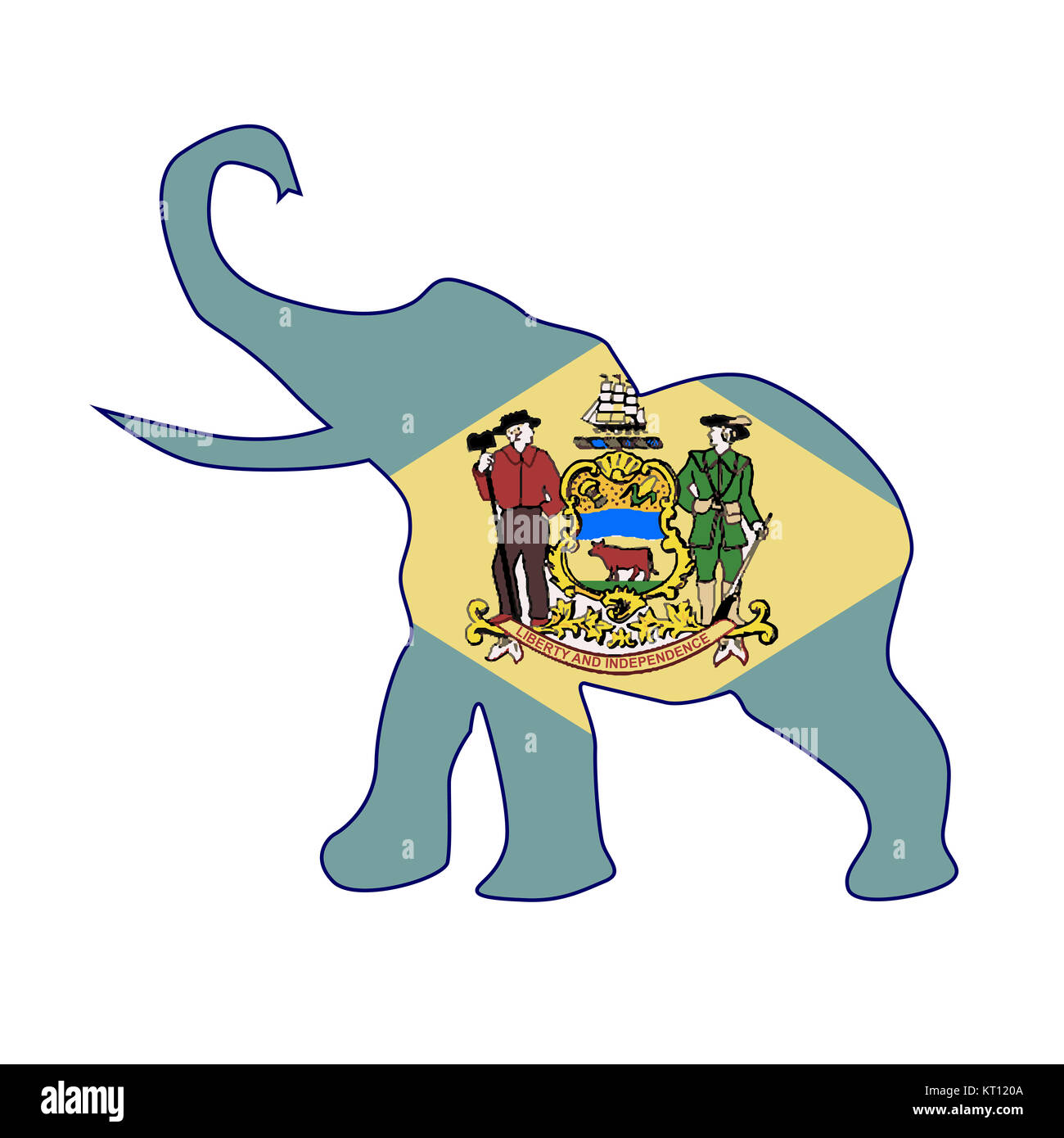Delaware Republican Elephant Flag Stock Photo - Alamy
