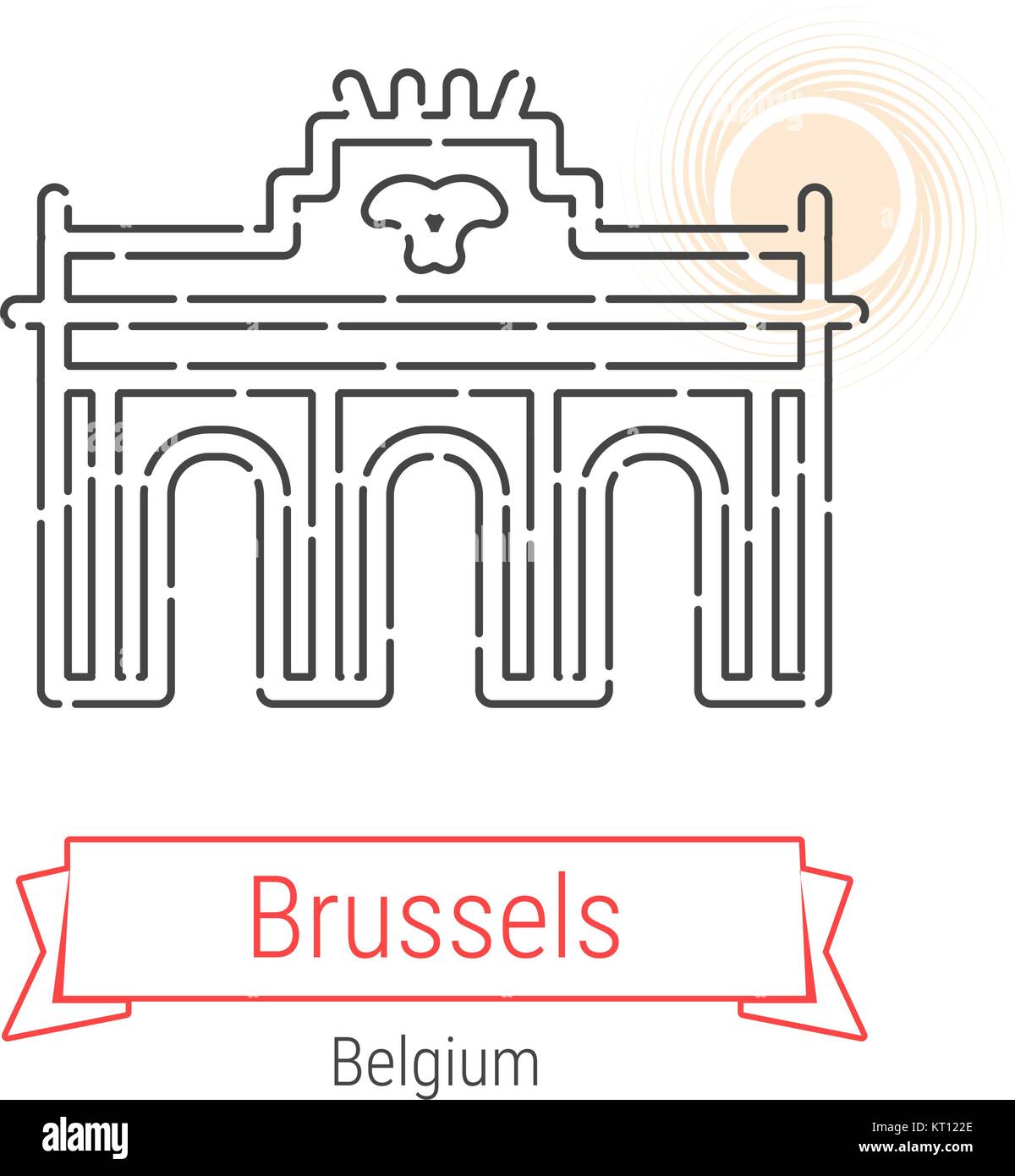 Brussels, Belgium Vector Line Icon Stock Vector Image & Art - Alamy