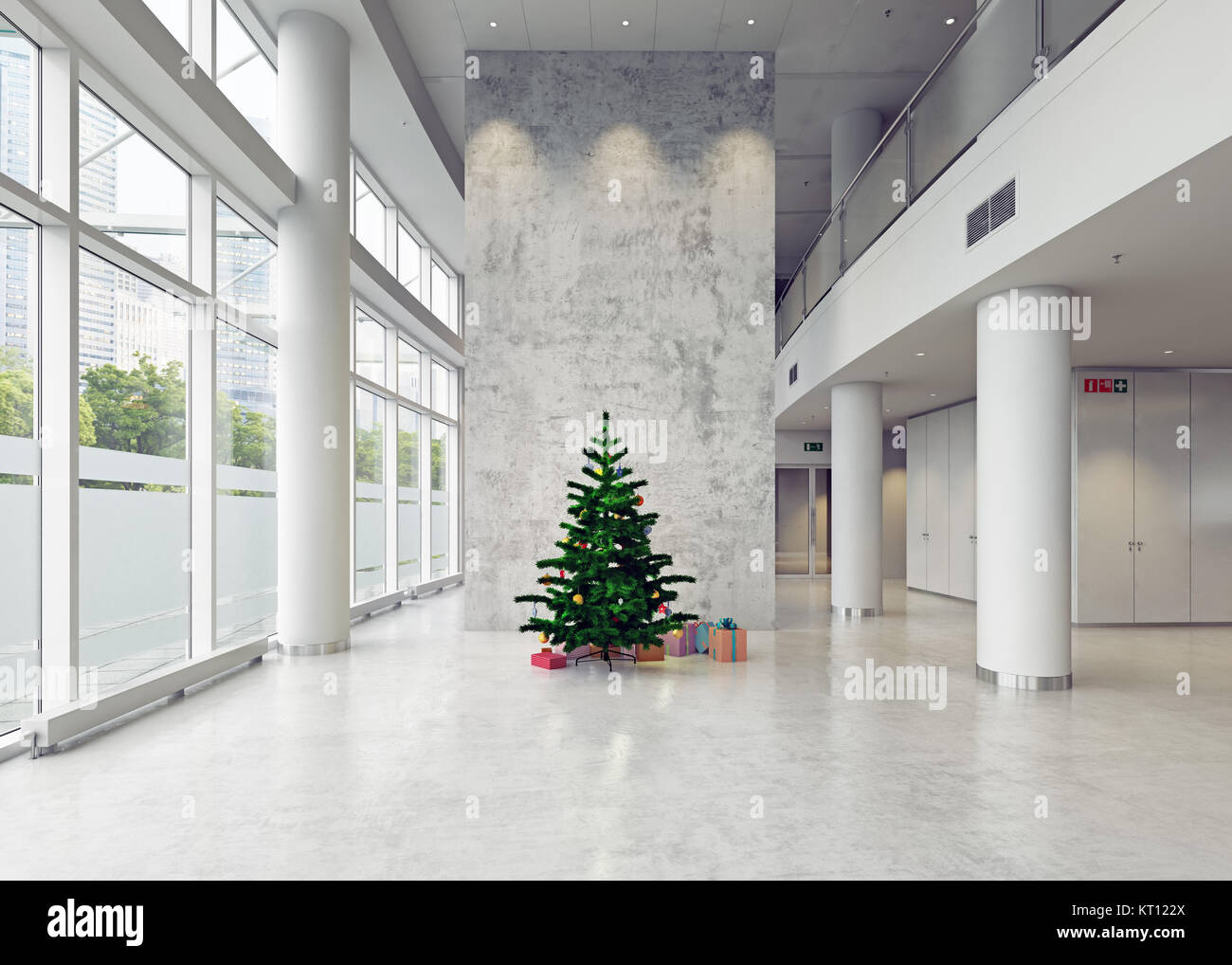 modern christmas, business hall architecture. 3d concept Stock Photo ...