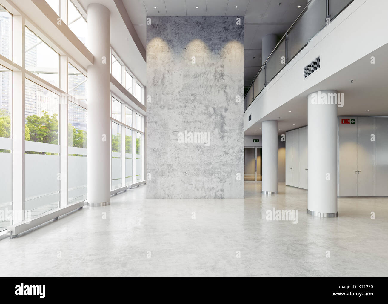modern business hall architecture. 3d concept Stock Photo - Alamy