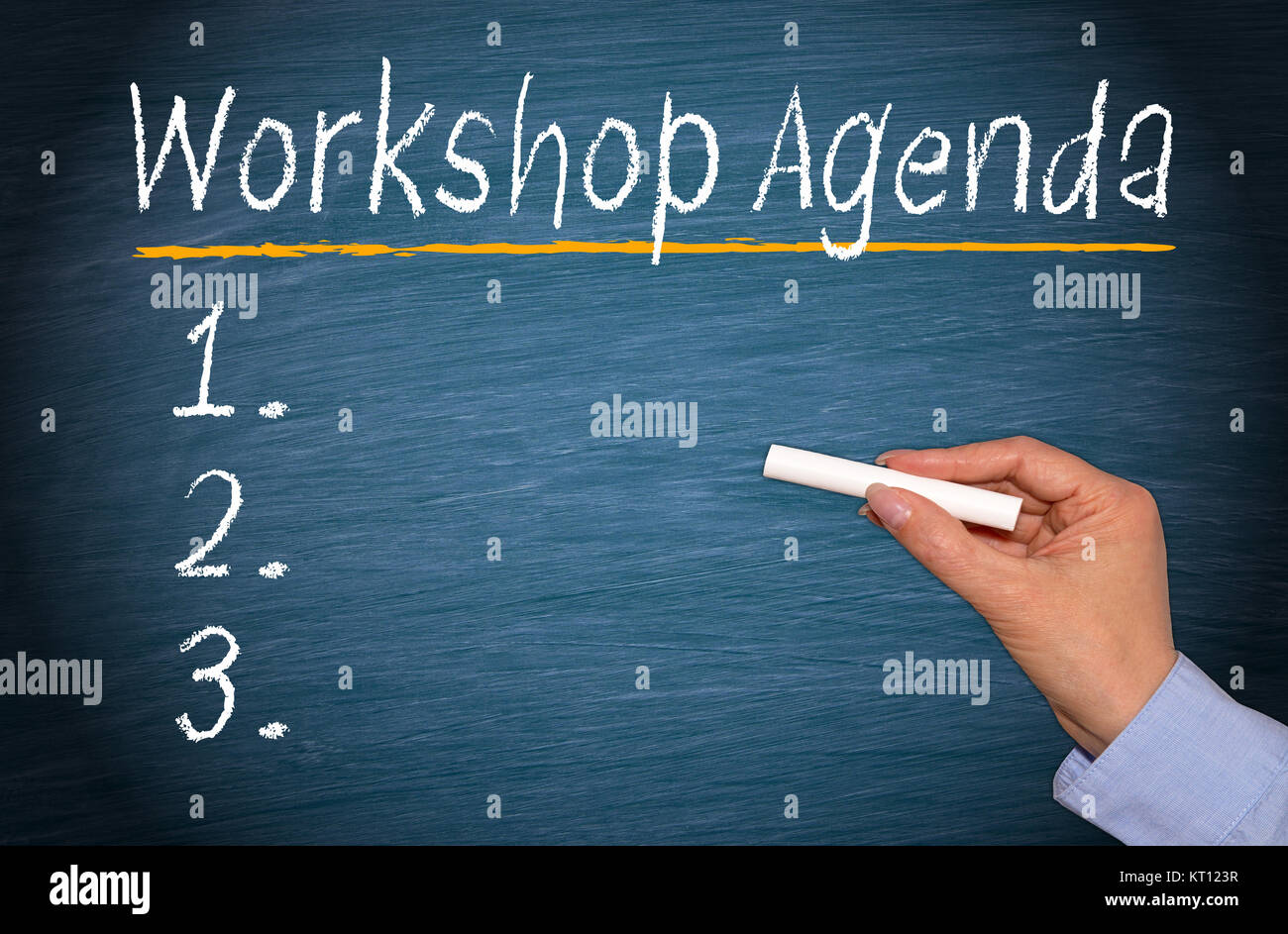 Workshop Agenda with Checklist Stock Photo - Alamy