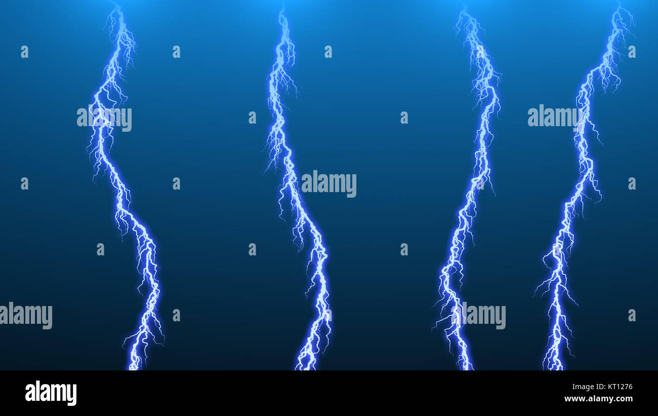Different lightning bolts. 3D rendered Stock Photo - Alamy