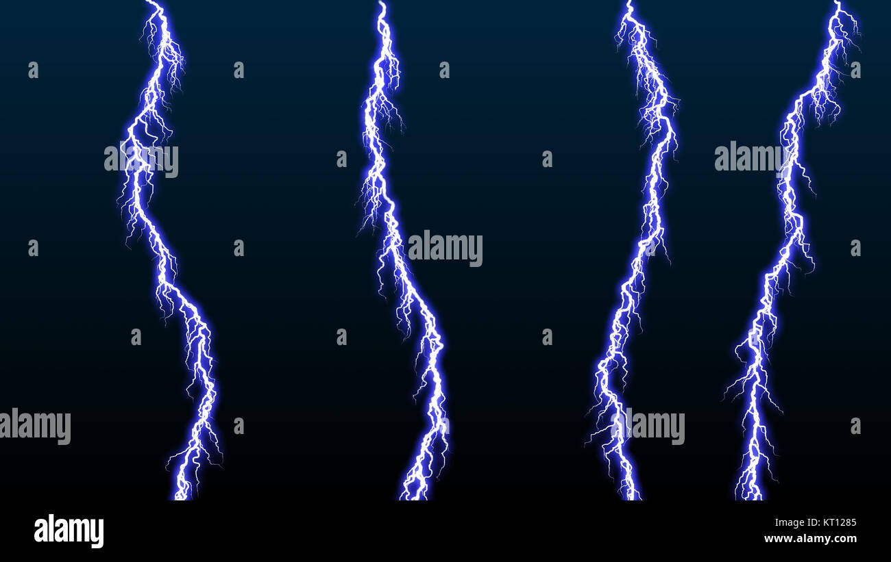Different lightning bolts. 3D rendered Stock Photo - Alamy