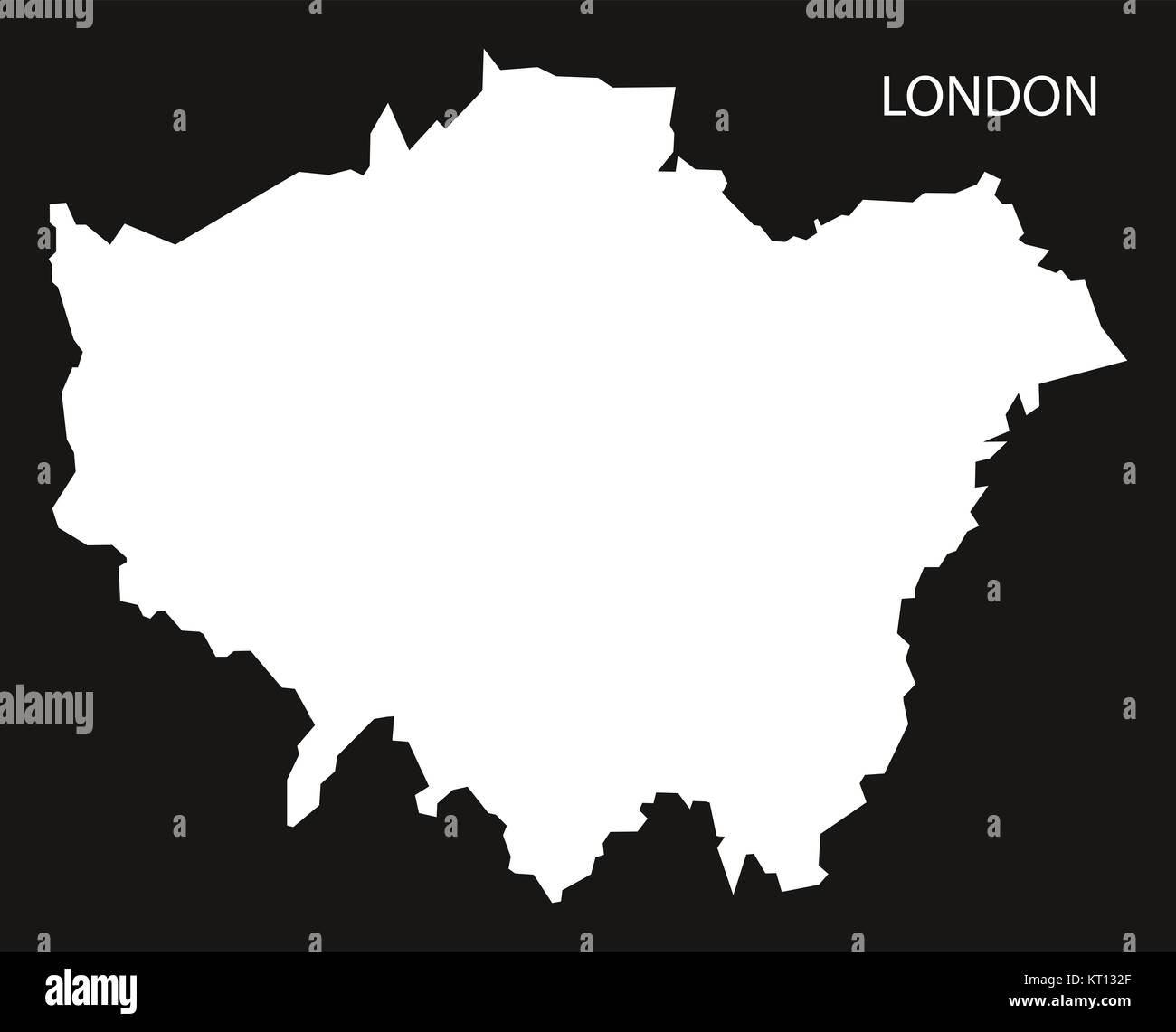 London England Map black inverted Stock Photo - Alamy