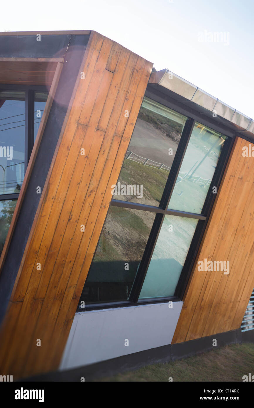 Exterior of wood and glass window Stock Photo - Alamy