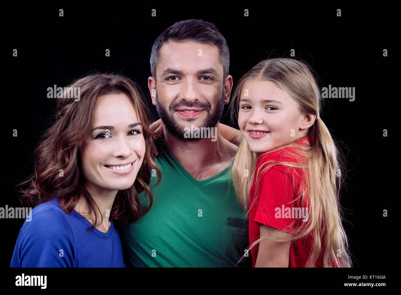 Happy family with one child Stock Photo - Alamy