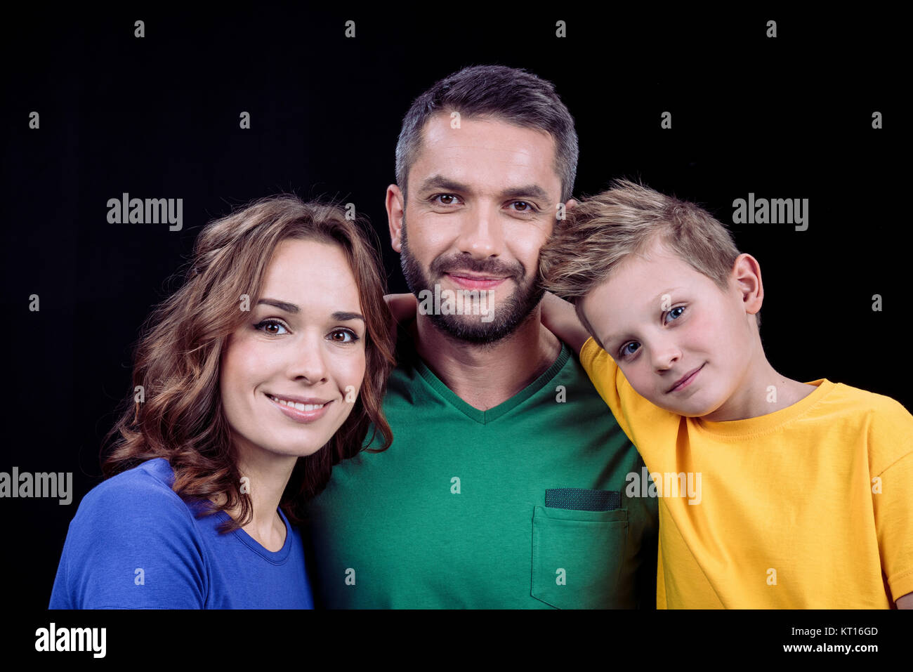 Happy family with one child Stock Photo - Alamy
