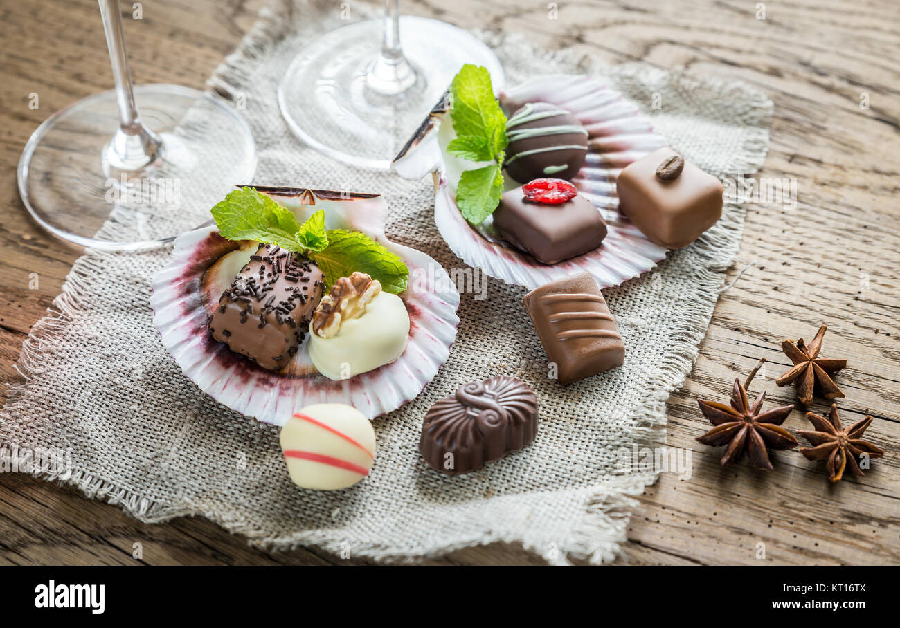 Swiss chocolate candies Stock Photo - Alamy