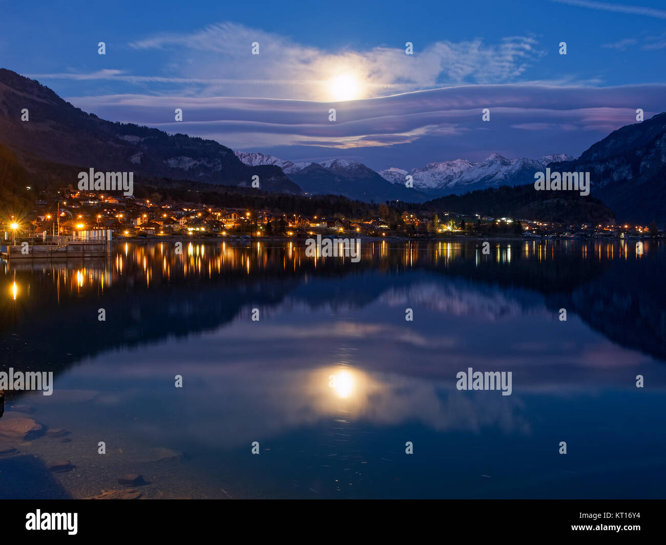 Full Moon Reflection Stock Photo - Alamy