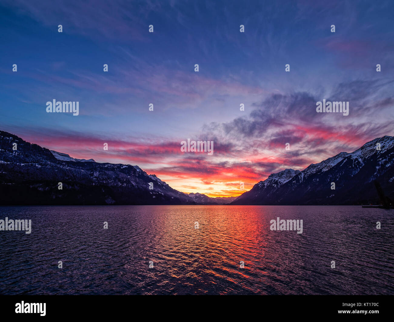 Lake Brienz Sunset Stock Photo - Alamy