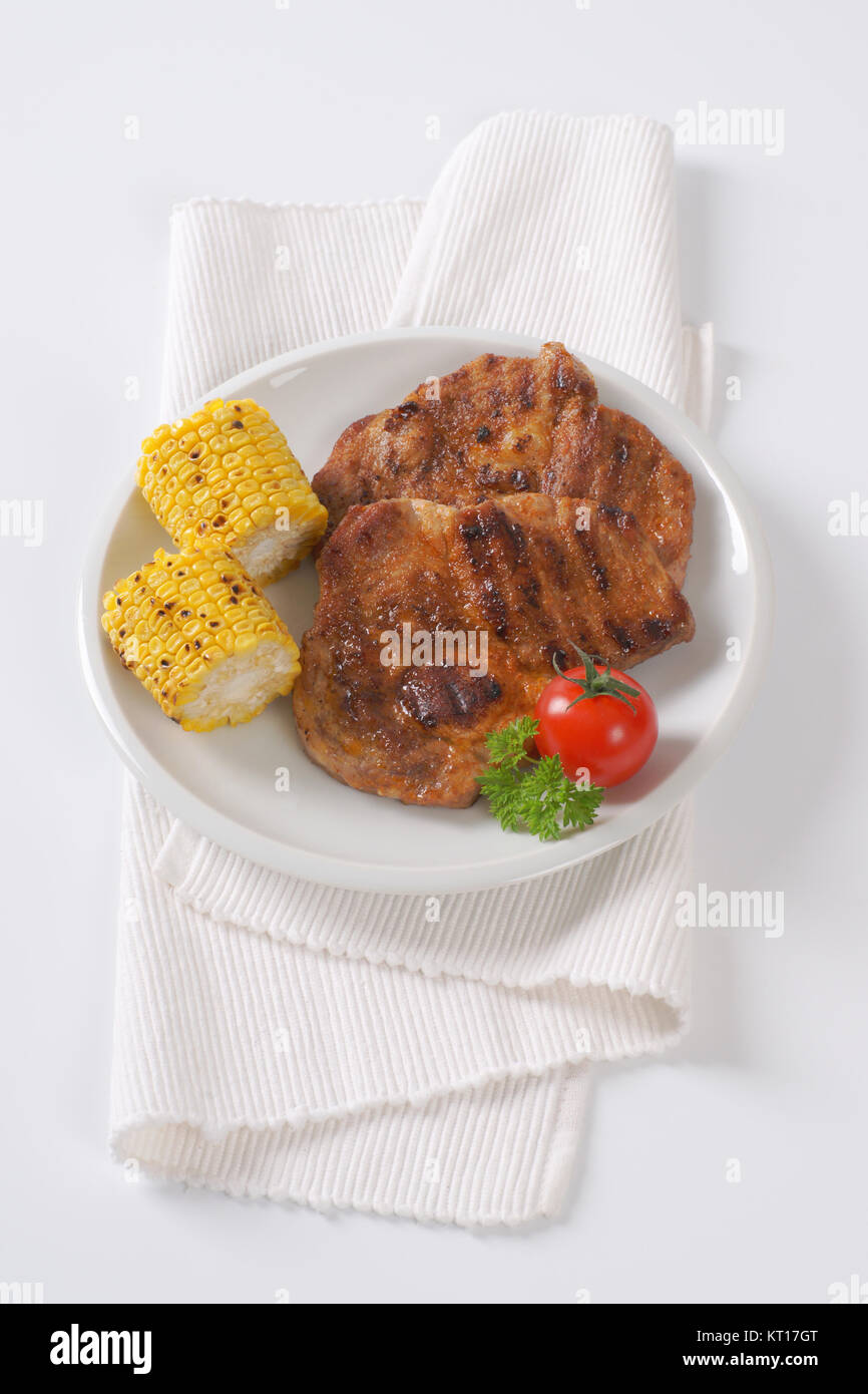 Barbecue boneless pork chops hi-res stock photography and images - Alamy