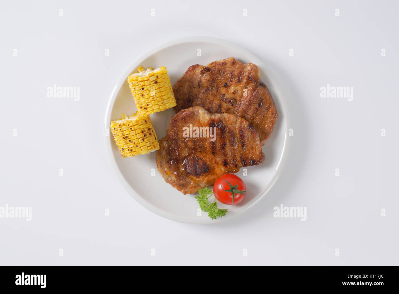 grilled pork and corn cob Stock Photo - Alamy