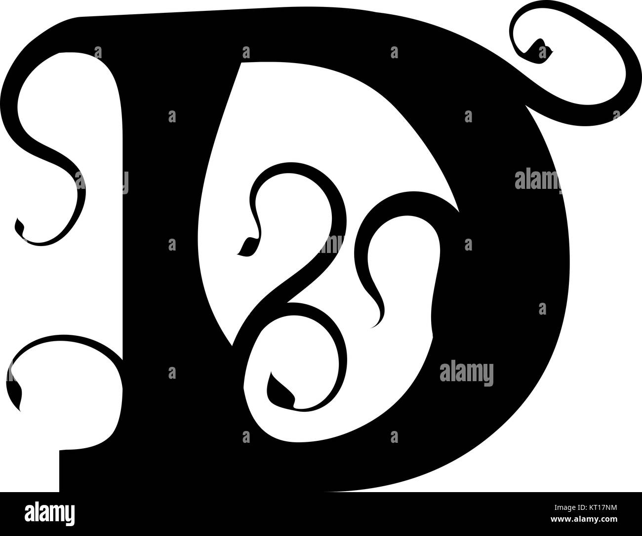 Vector illustration of the letter D on a white background Stock Photo ...