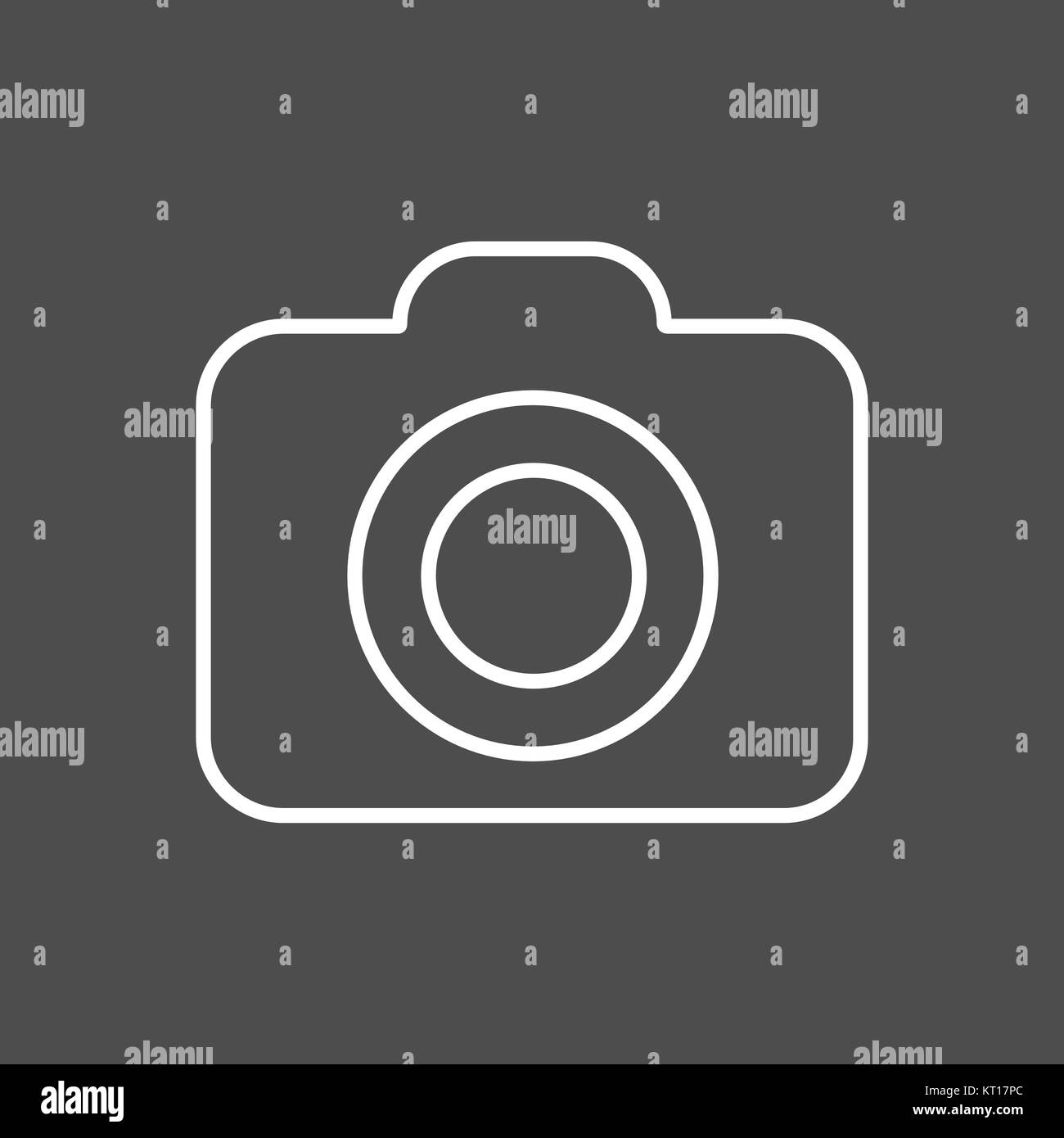 Camera line icon, outline vector illustration on gray background Stock ...