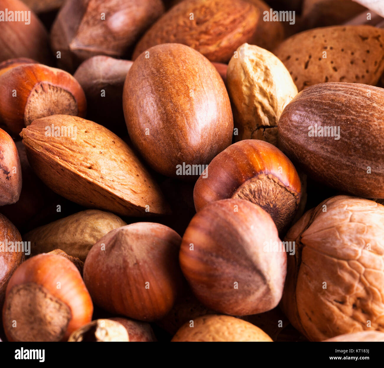Nuts of several types Stock Photo - Alamy
