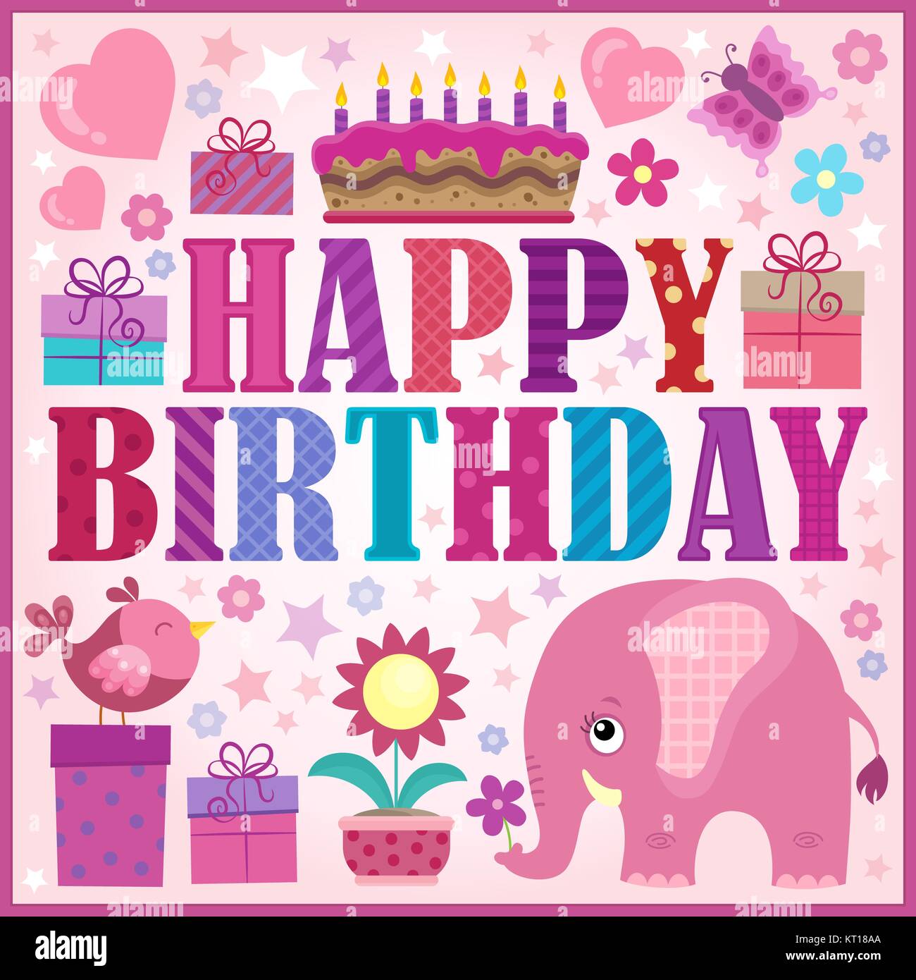 Happy birthday composition 1 Stock Photo - Alamy