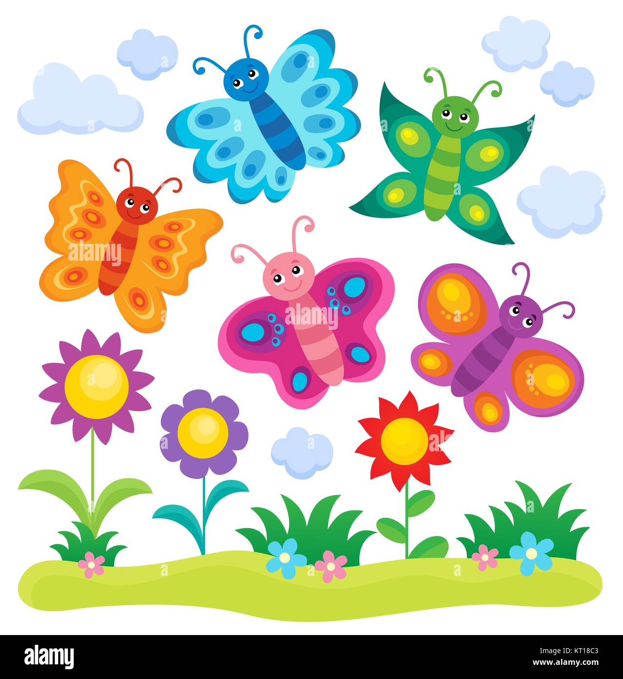 Stylized butterflies theme image 1 Stock Photo - Alamy