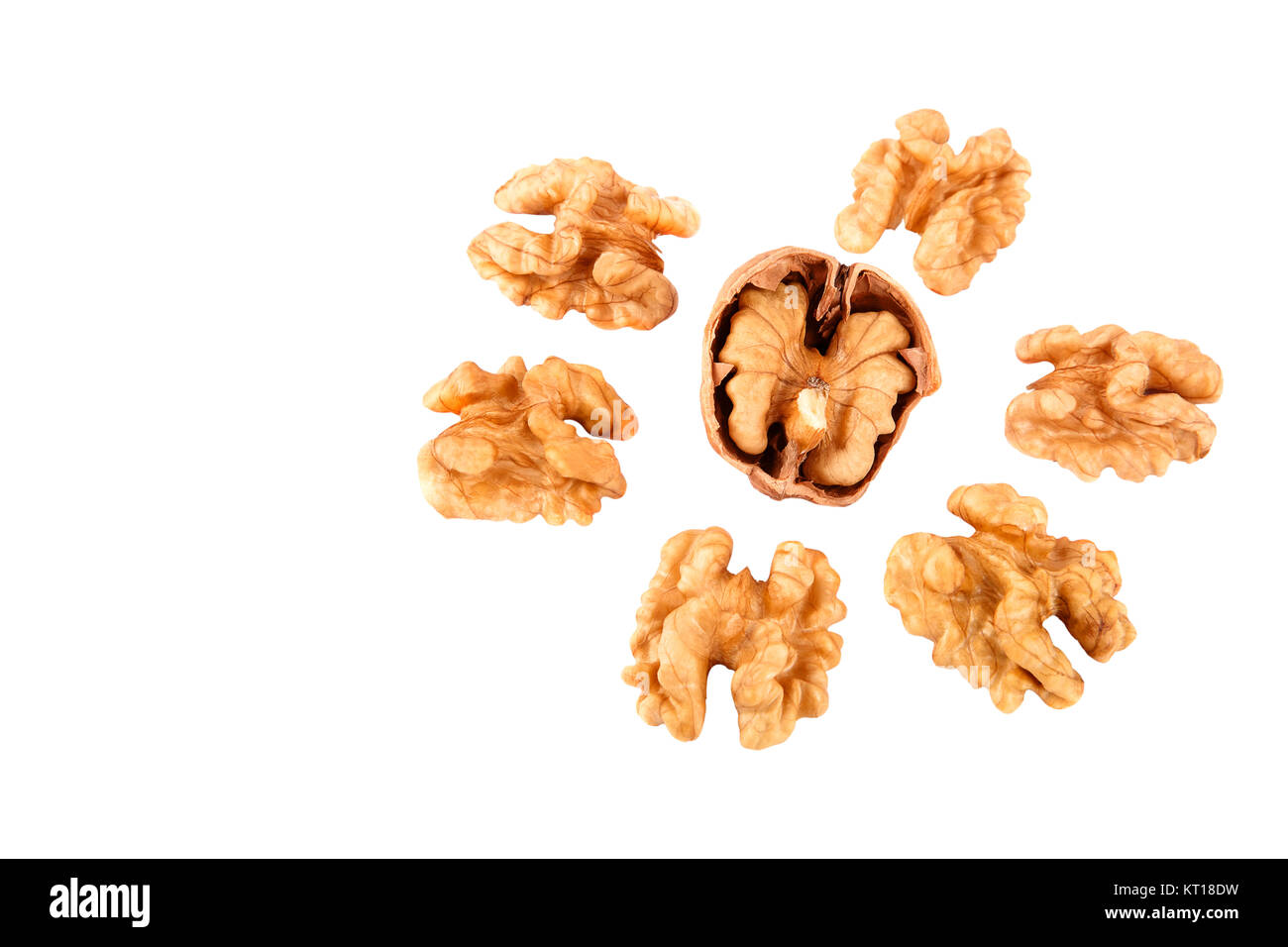 Walnuts without shells isolated on white background Stock Photo - Alamy