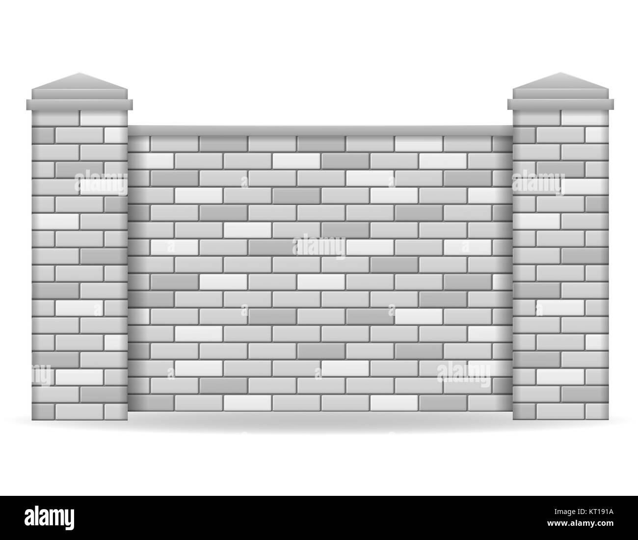 brick fence vector illustration isolated on white background Stock ...