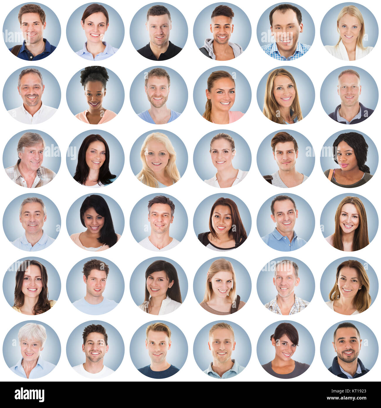 Persons face on blue background hi-res stock photography and images - Alamy