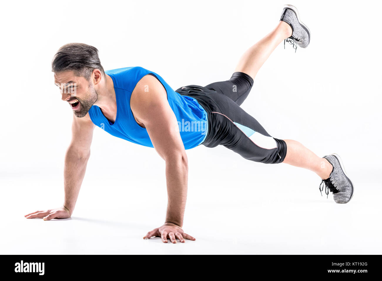 Man doing plank exercise Stock Photo - Alamy