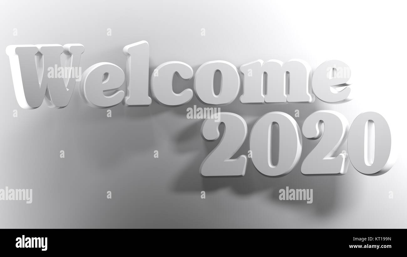 Welcome 2020 white - 3D rendering Stock Photo - Alamy