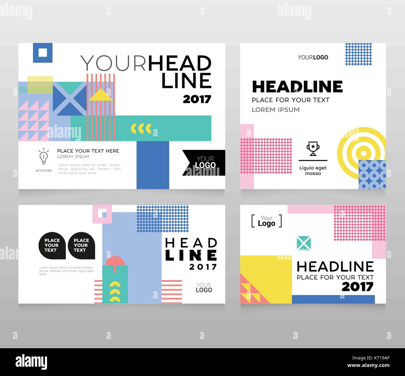 Headline banner - modern vector set of abstract images Stock Vector ...