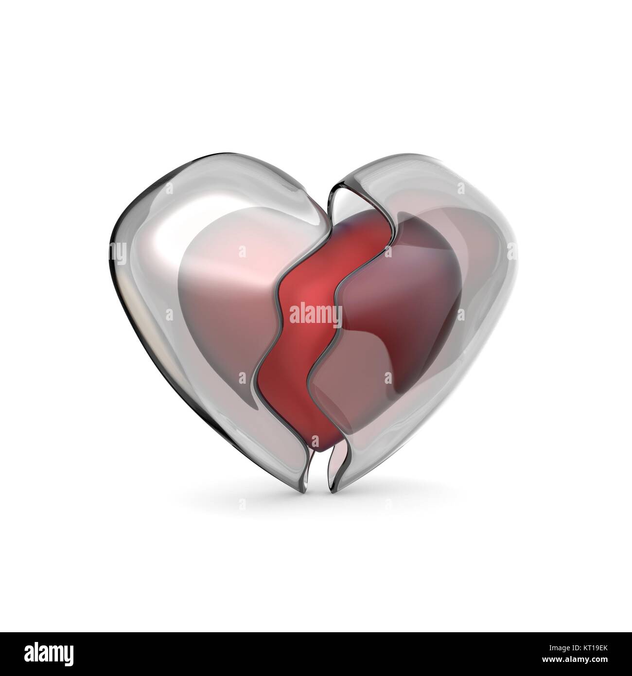 Red glass broken heart Cut Out Stock Images & Pictures - Alamy
