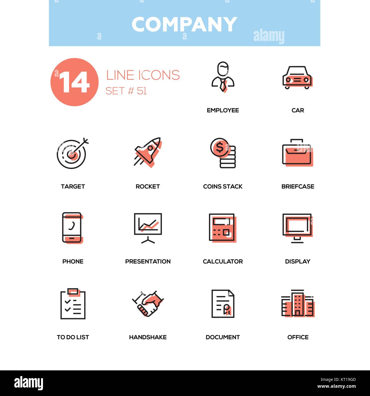 Business concept, company - line design icons set Stock Vector Image ...