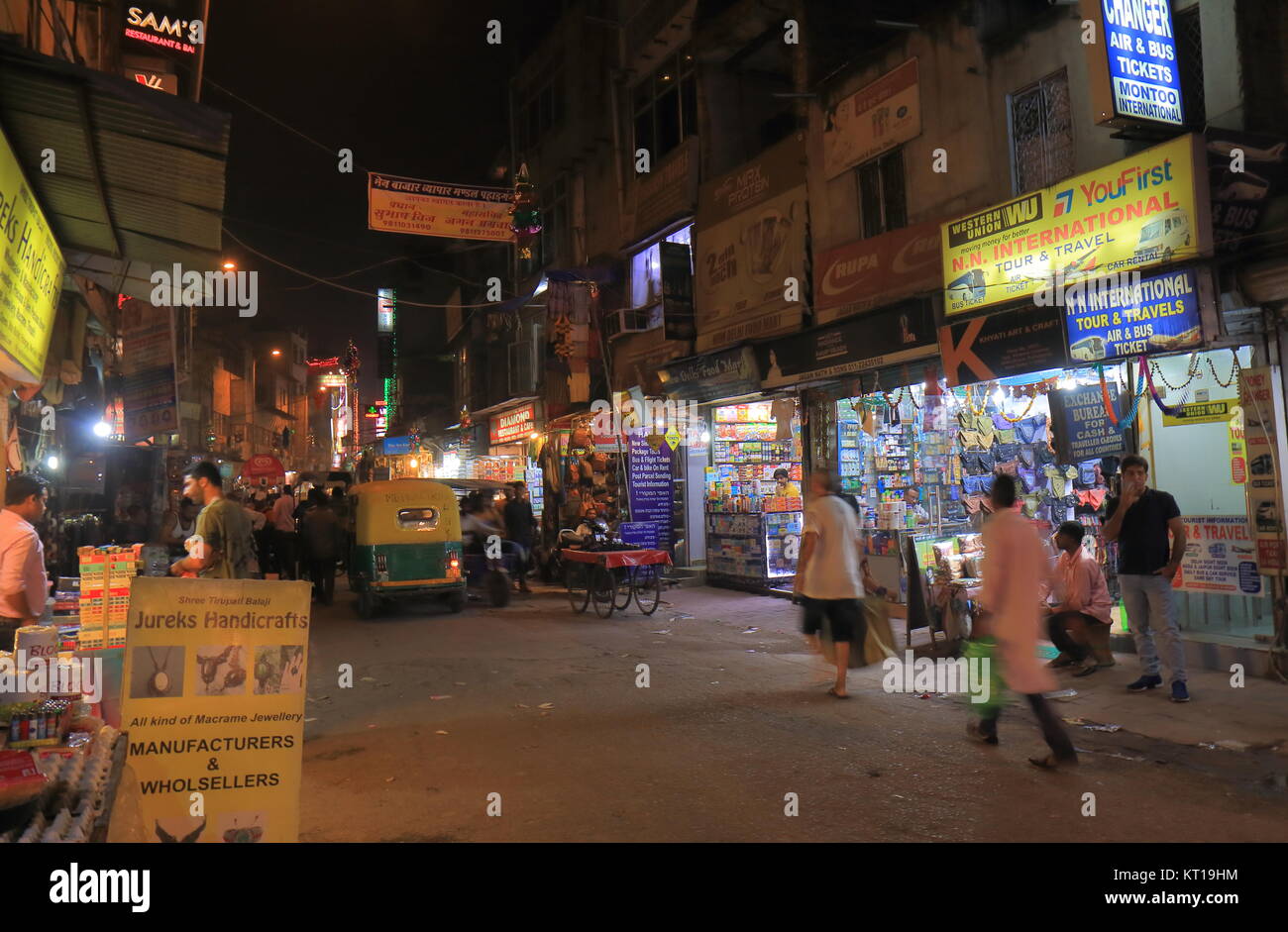 People visit Paharganj Main Bazaar market in New Delhi India Stock ...