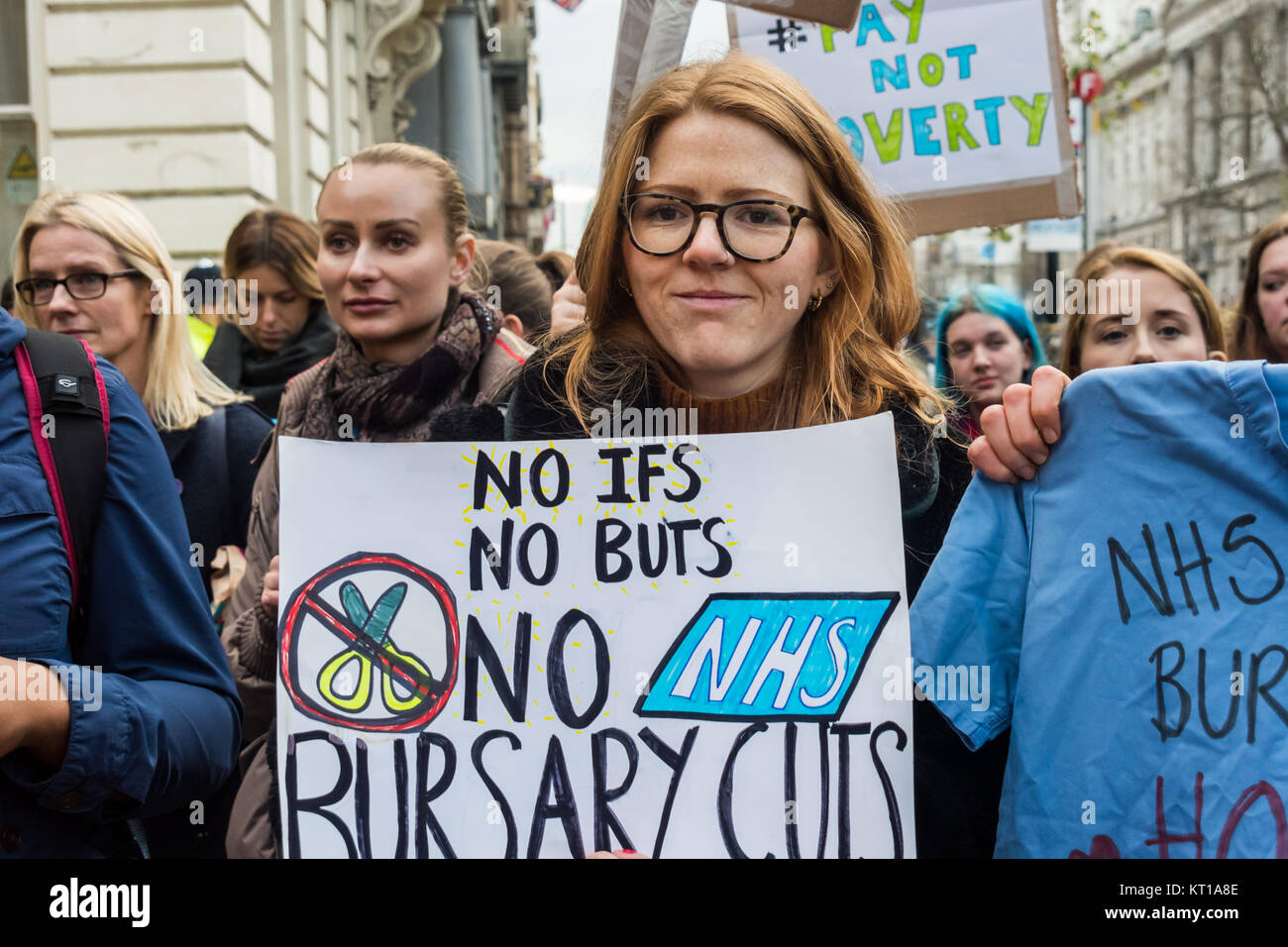 'No Ifs No Buts No NHS Bursary Cuts' poster at healthcare students ...