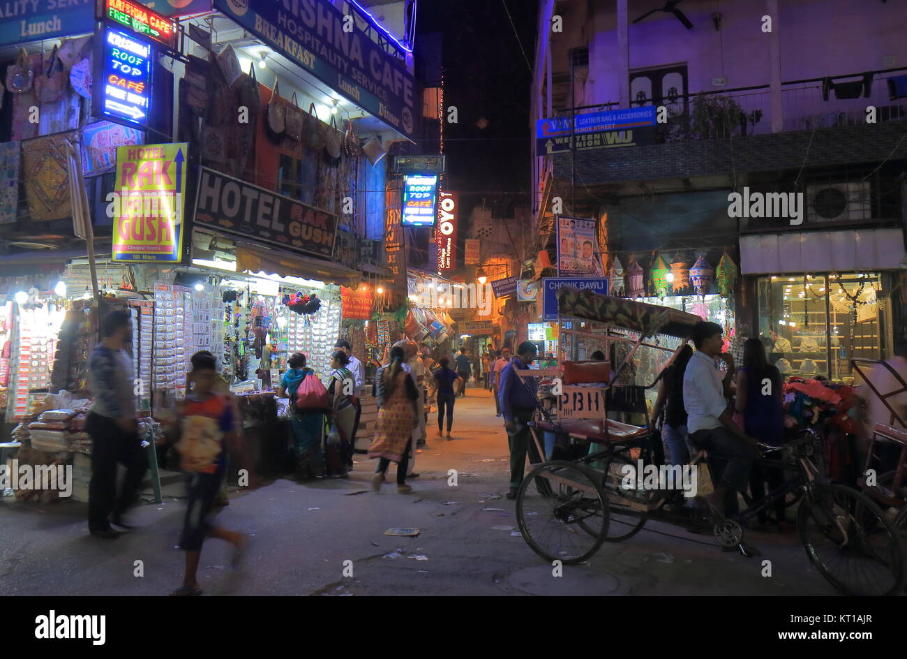 People visit Paharganj Main Bazaar market in New Delhi India Stock ...