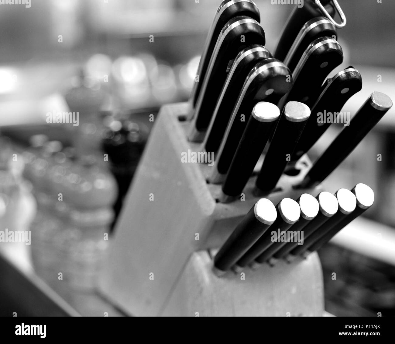 Food kitchen knives Black and White Stock Photos & Images - Alamy