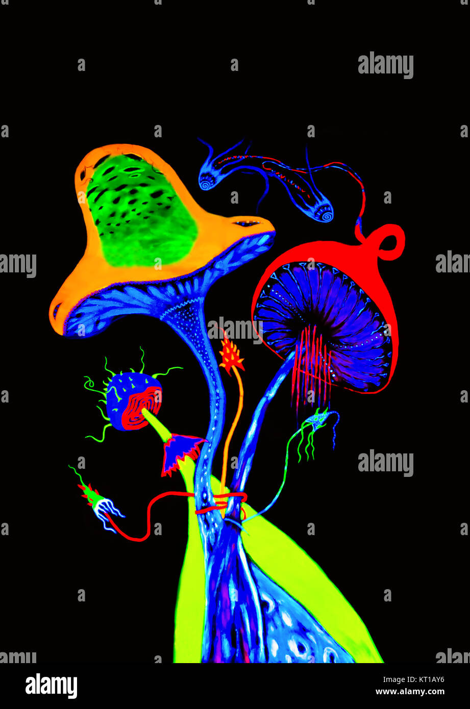 Psychedelic Art By Fluorescent Paint Stock Photo - Alamy