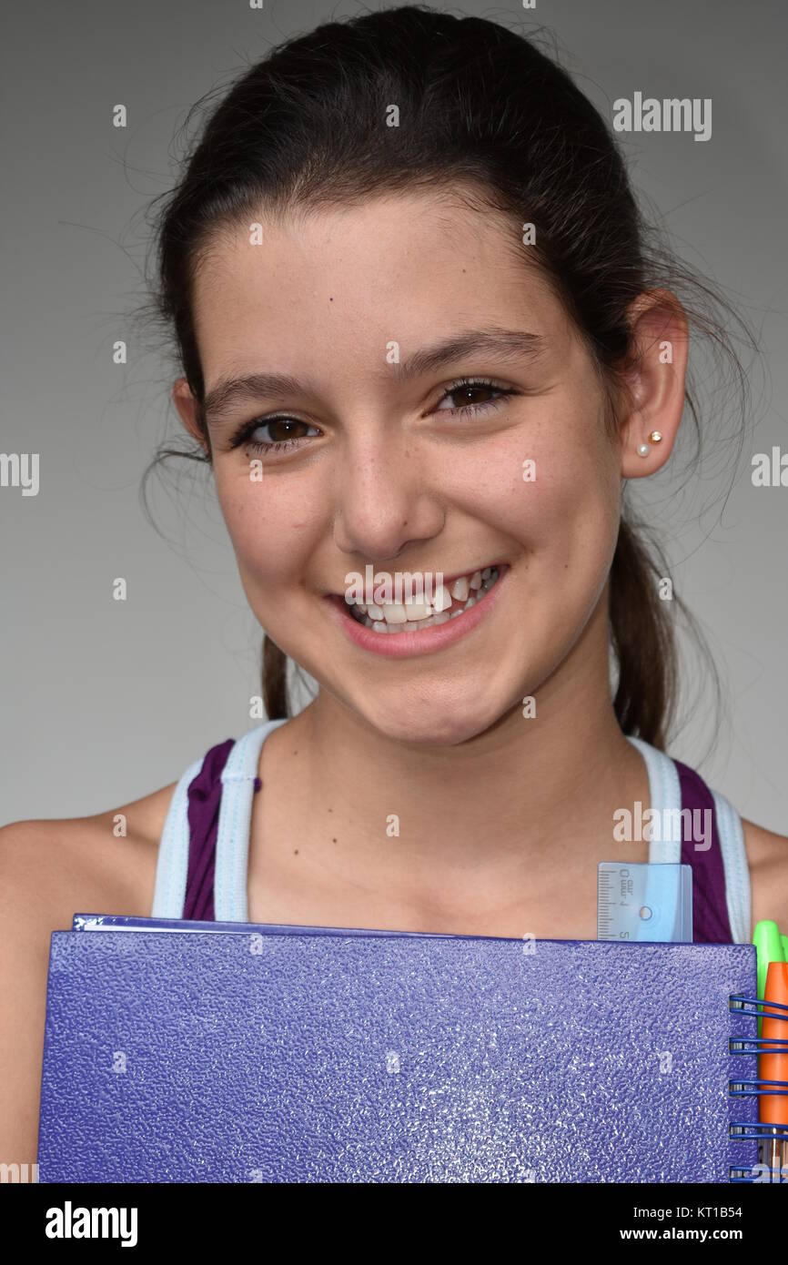 Smiling Cute Female Student Stock Photo - Alamy